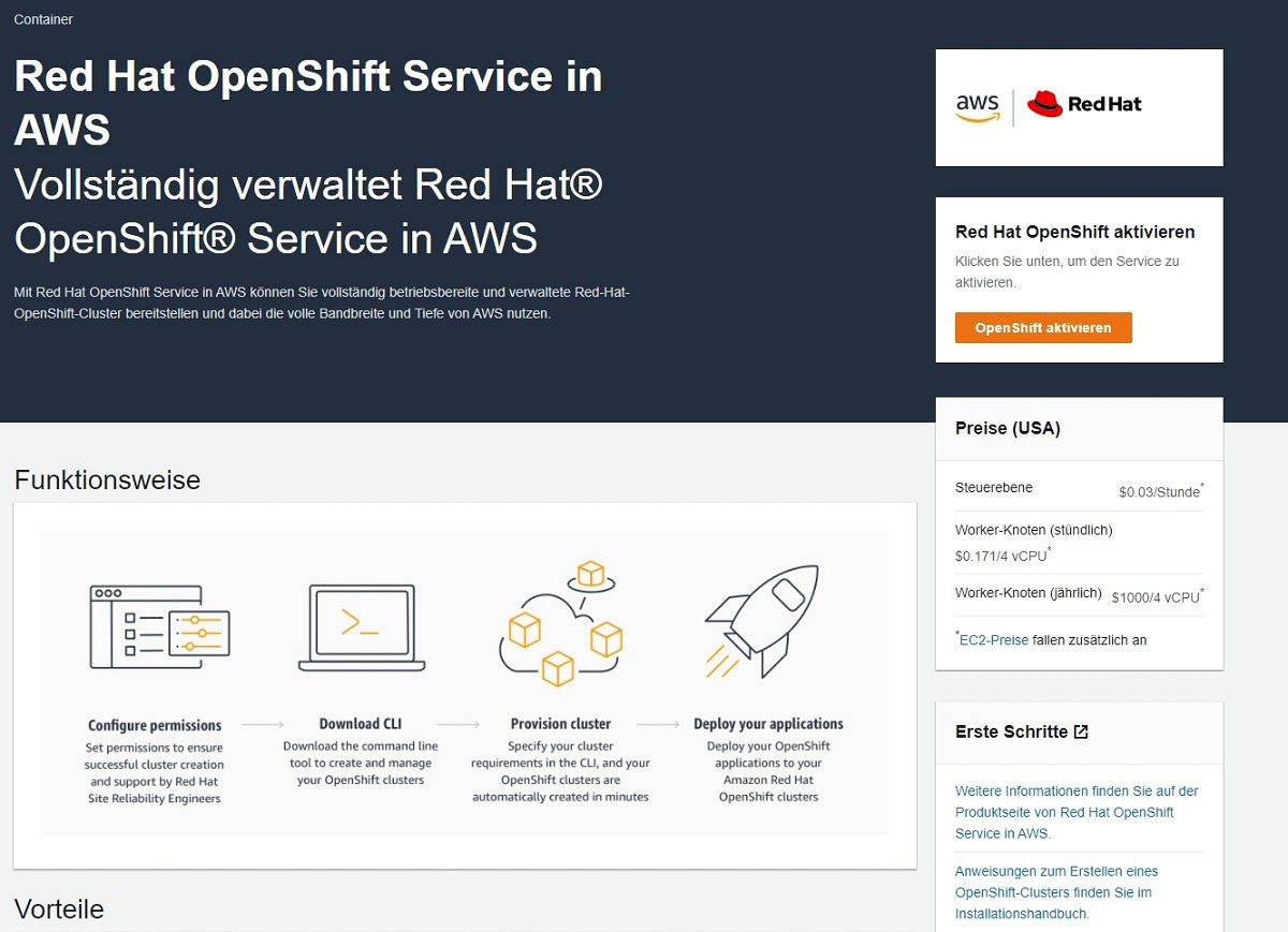 Container in AWS mit Red Hat OpenShift (ROSA) orchestrieren | Computer ...