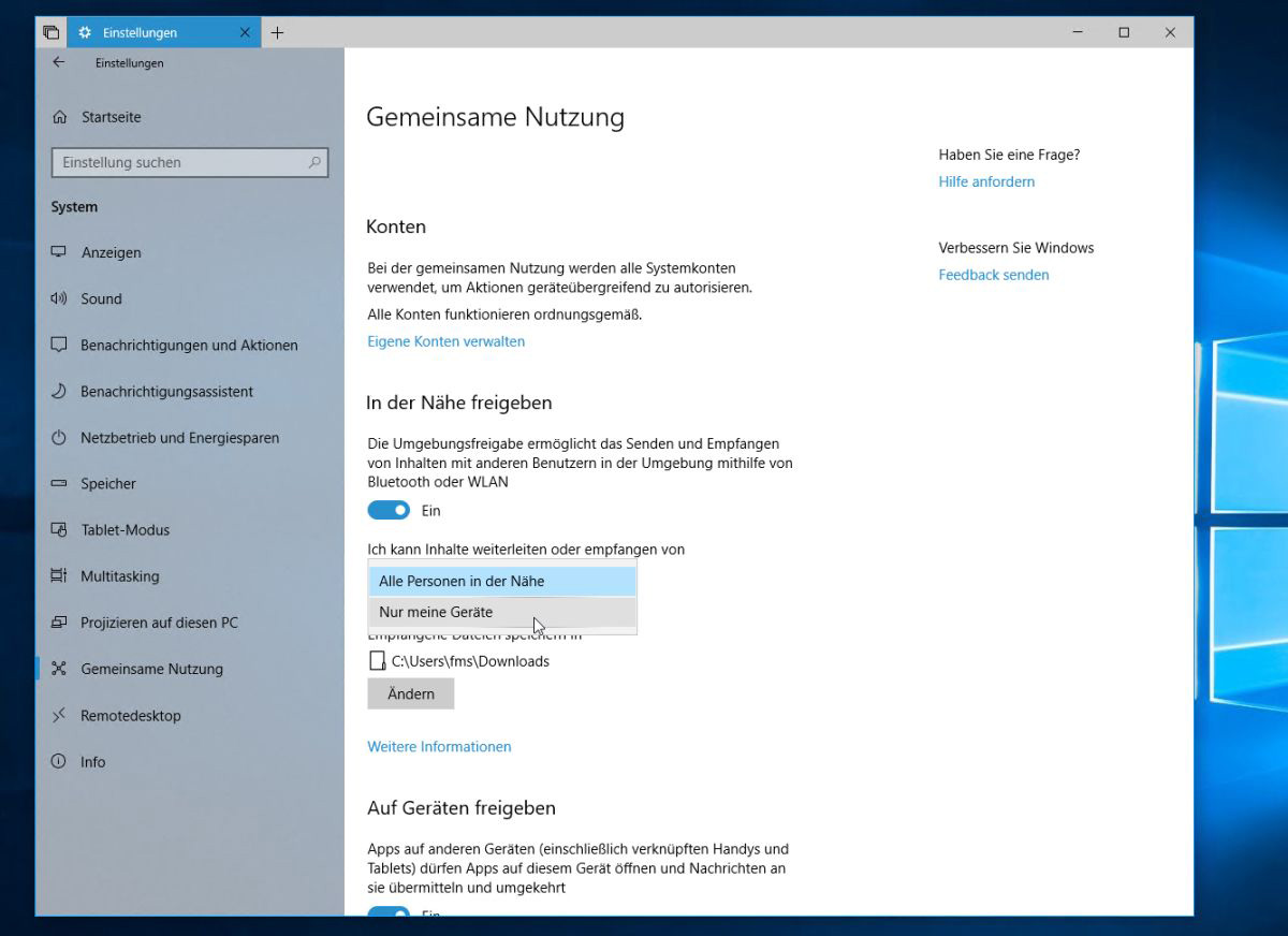 Windows 10 Version 1803: Daten schnell und einfach teilen | Computer Weekly