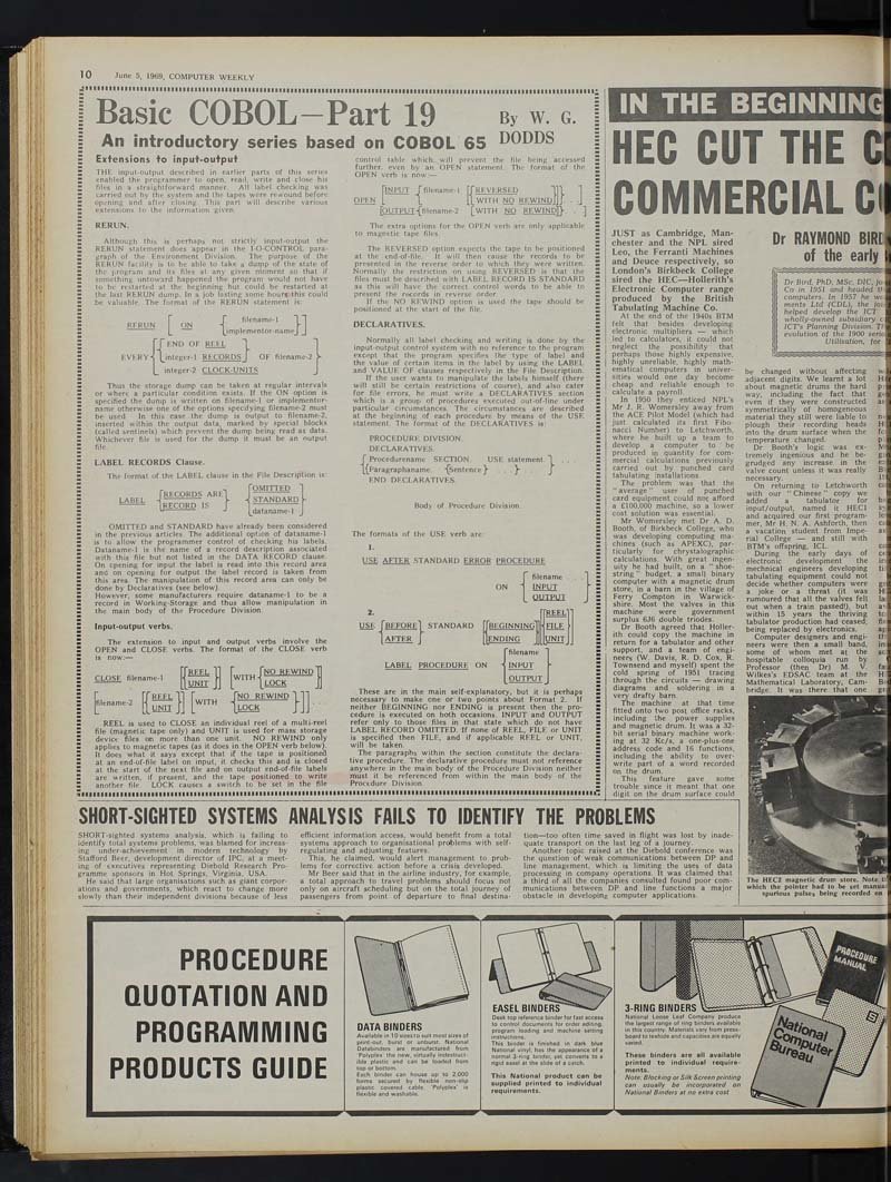 June 5, 1969: HEC cuts the cost of cost of commercial computing Part 1 ...
