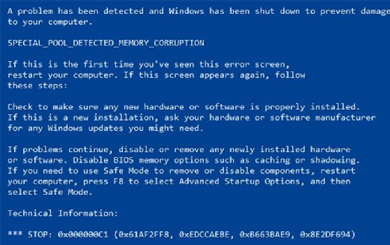Blue Screen Of Death (BSOD)