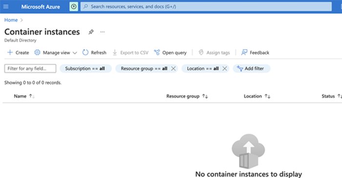 Azure-Container-Instanz (Azure Container Instances, ACI)